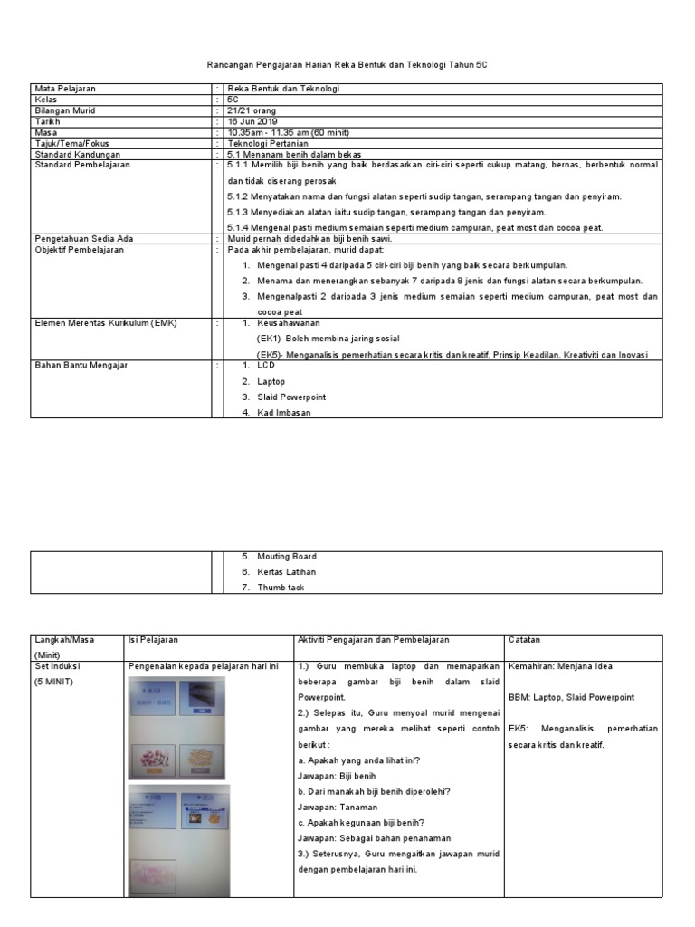 RPH RBT Tahun 5C (16-06-19) | PDF