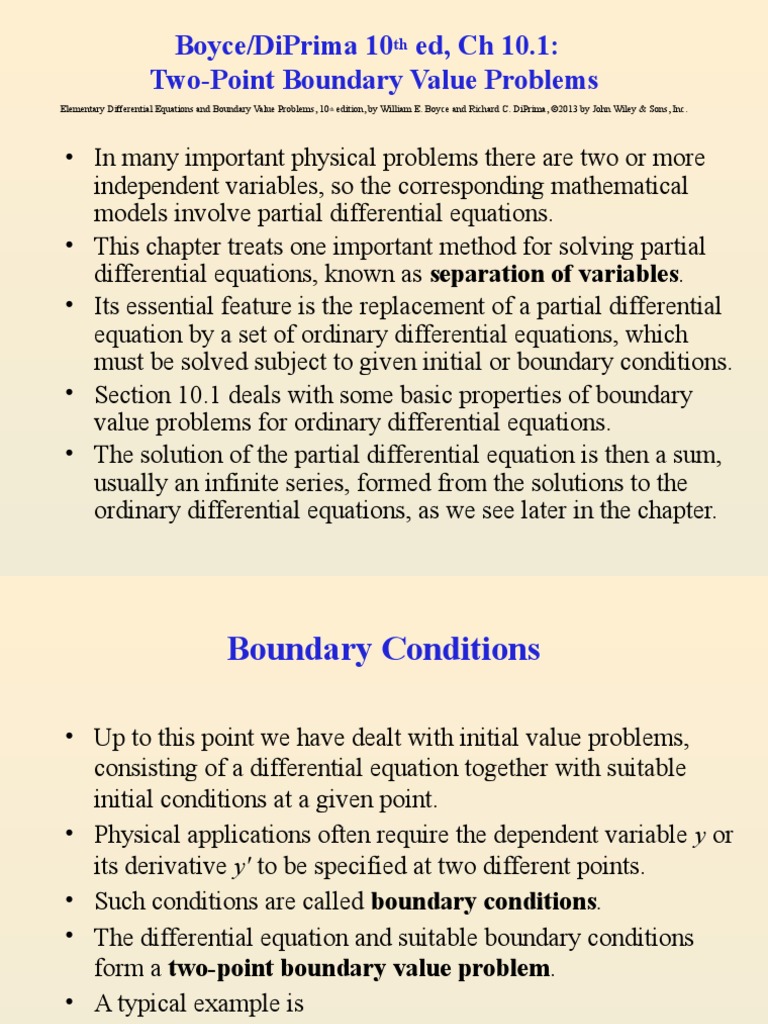 Boyce/Diprima 10 Ed, CH 10.1: Two-Point Boundary Value Problems | PDF ...