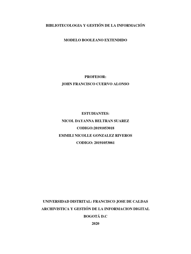 Modelo Booleano Extendido | PDF | Álgebra de Boole | Enseñanza de ...