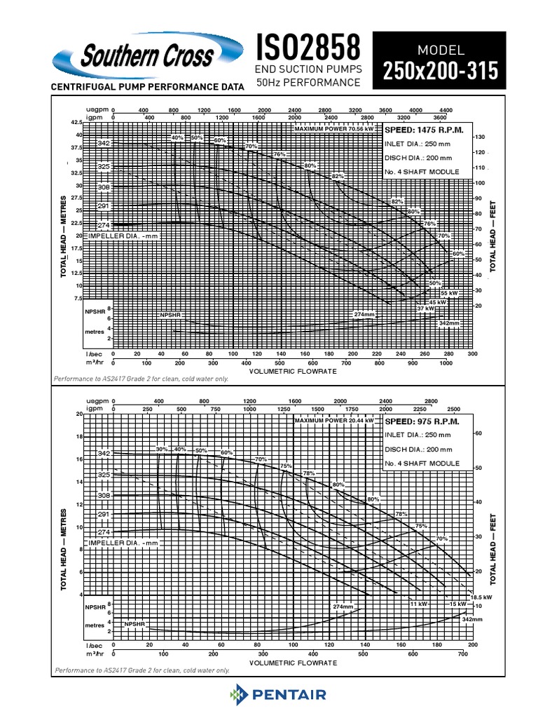 61 - Southern Cross - Iso Pump - 250 X 200 - 315 - 975-1475 RPM | PDF ...