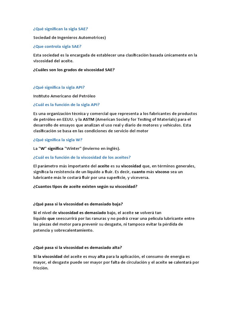 Qué Significan La Sigla SAE | PDF | Lubricante | Petróleo