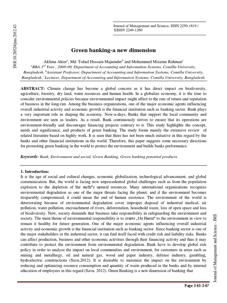Understanding Green Banking Concepts | PDF | Banks | Environmentalism