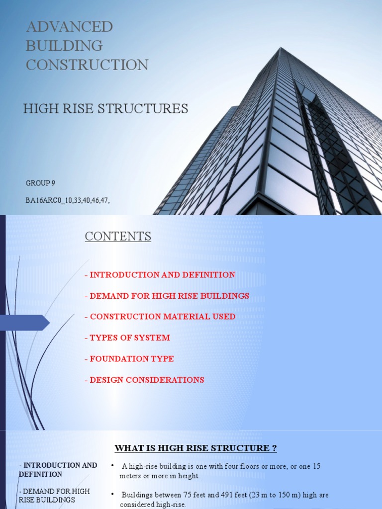 Group 9 - High Rise Structures | PDF | Concrete | Real Estate Law