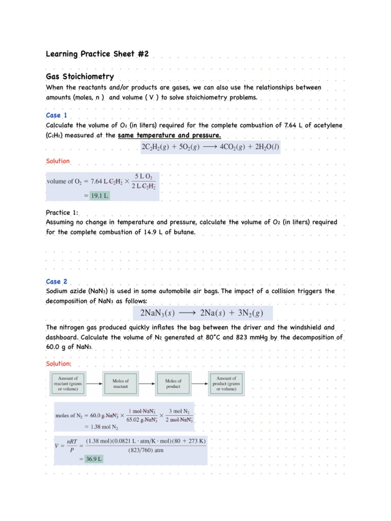 GC Learning Practice Sheet 2 | PDF | Gases | Applied And ...