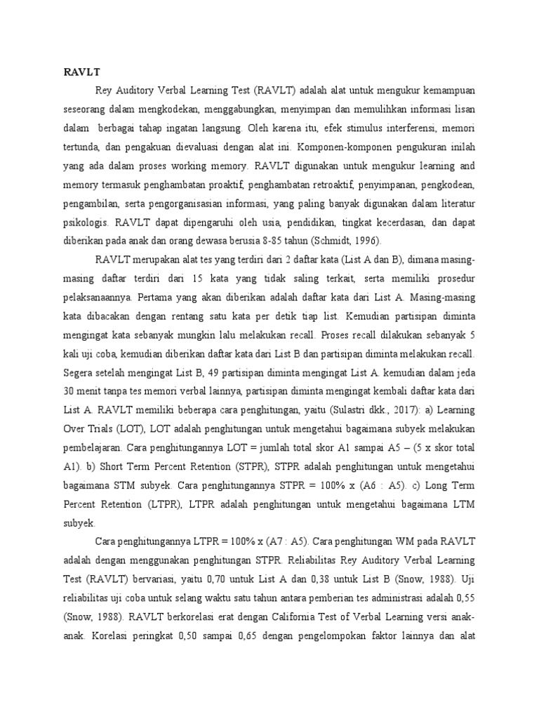 RAVLT Dan HRSD | PDF