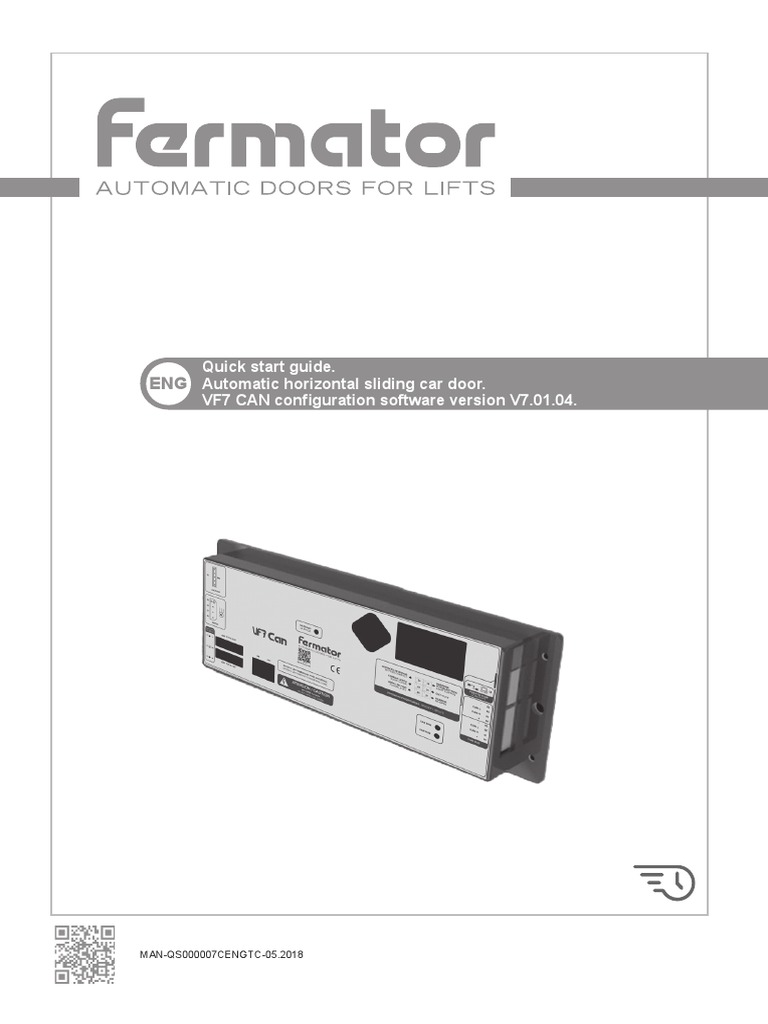 Fermator Door Operator VF7 Can Quick Start Guide SW V7.01.04 - 05 ...