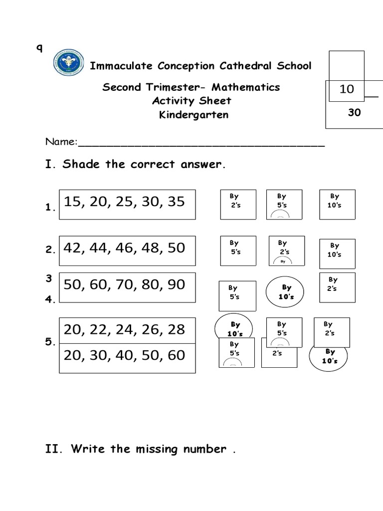 Activity Sheets in Math | Teaching Mathematics | Science