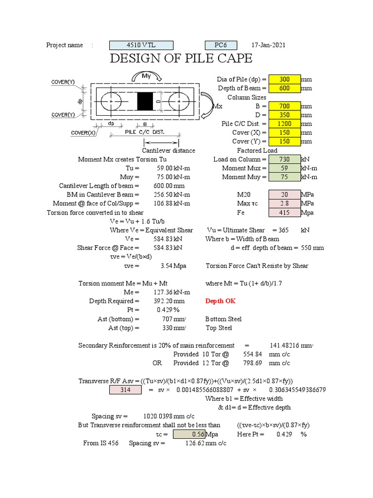 Two Pile Cap Design R0 | PDF | Beam (Structure) | Structural Engineering