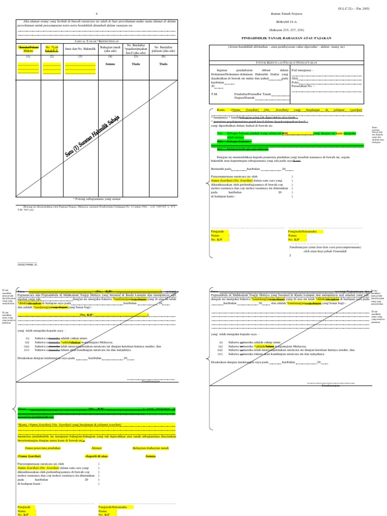 Borang 14A (Pemindah Syarikat, Penerima Syarikat) | PDF