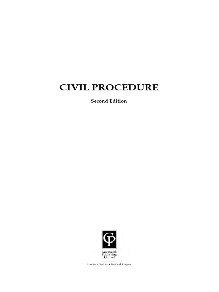 Civil Procedure Cover Page | PDF
