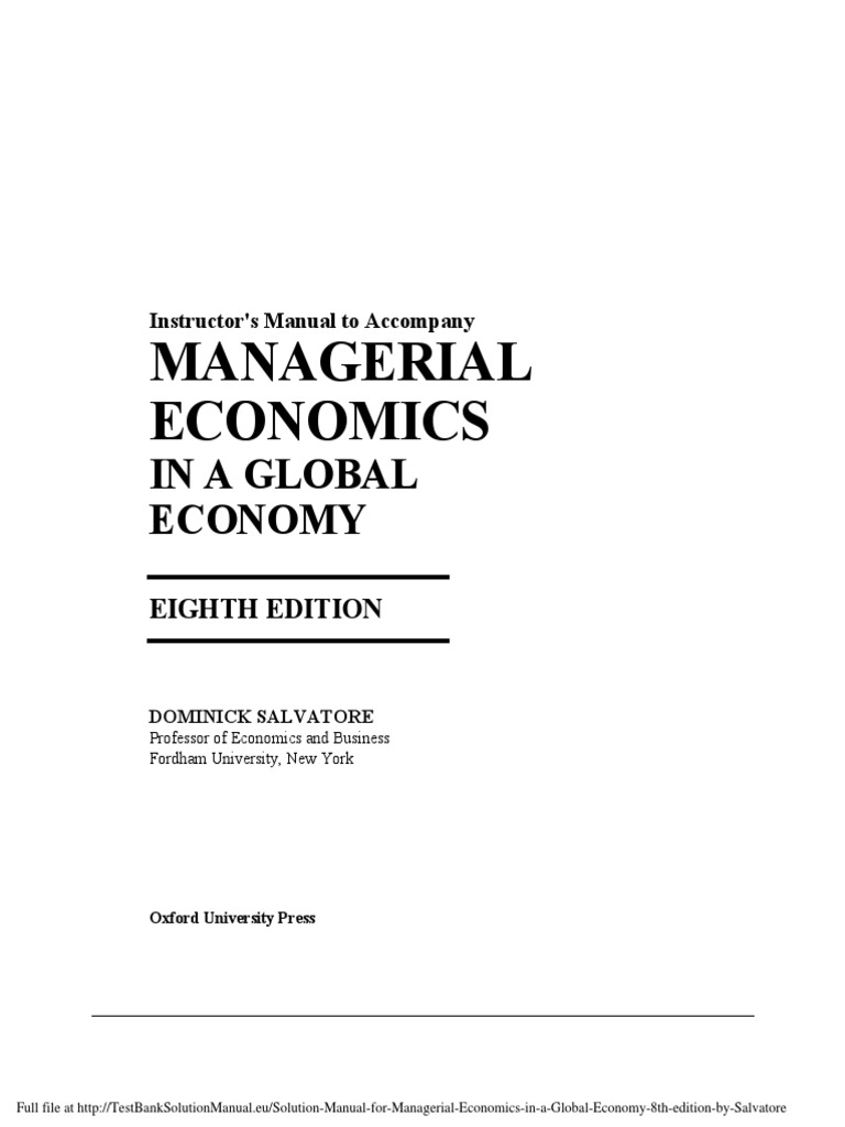Solution Manual For Managerial Economics in A Global Economy 8th ...