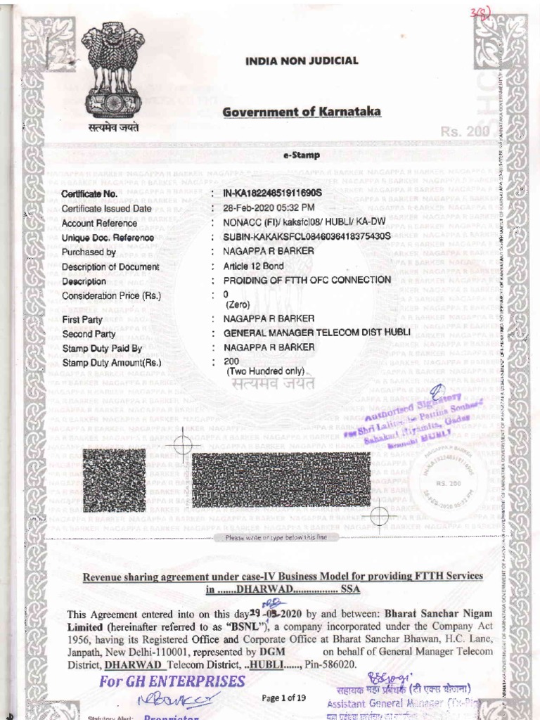 Barker Agreement Copy - Compressed | PDF | Fiber To The X | Networks