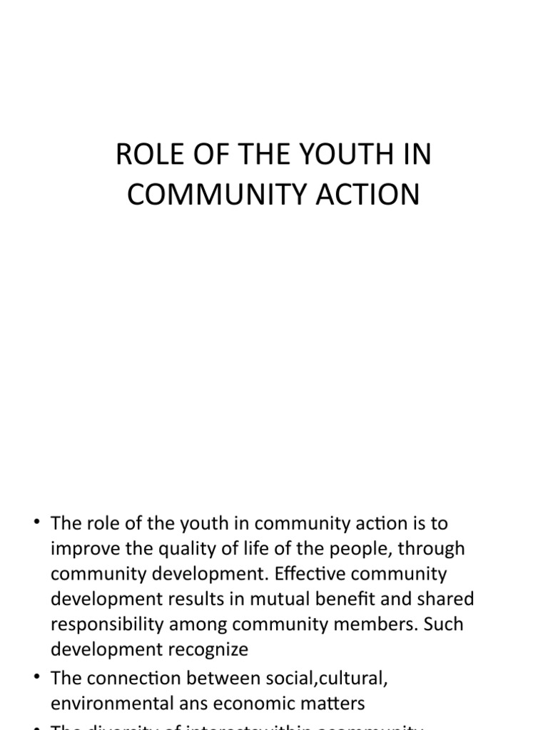 Youth Engagement in Community Development: Roles, Initiatives, and ...