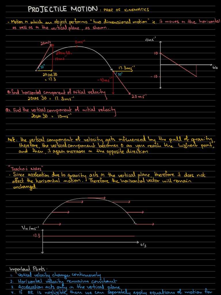 Projectile Motion | PDF | Velocity | Acceleration