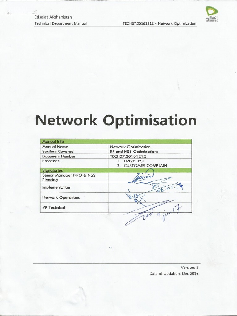 TECH07.20161212 - Network Optimization | PDF | Telecommunications ...