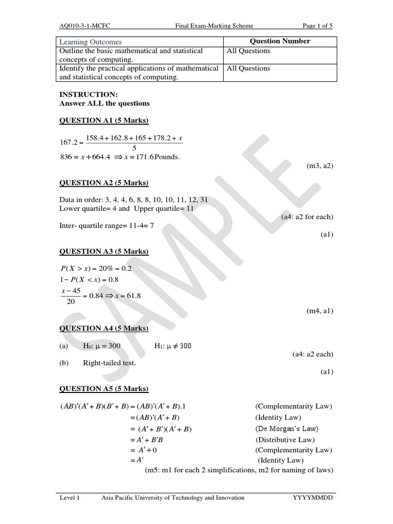 Sample Exam (MS) | PDF | Vertex (Graph Theory) | Graph Theory