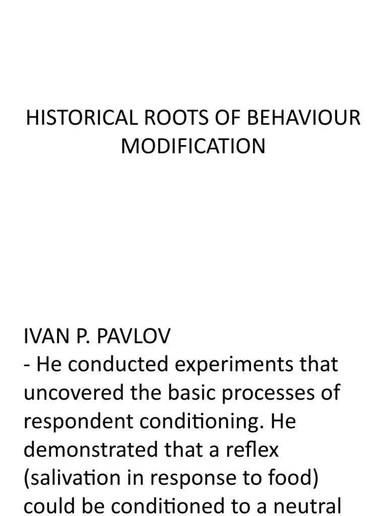 Historical Roots of Behaviour Modification | PDF