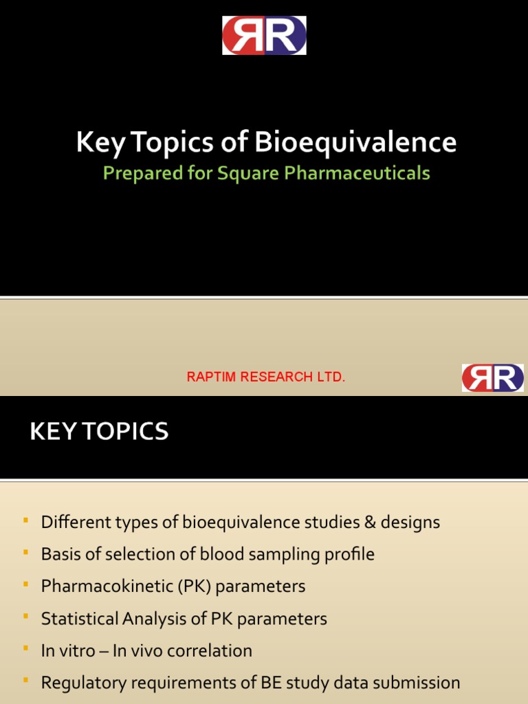 Key Topics Bioequivalence 13 April 2017 Ppt Pdf