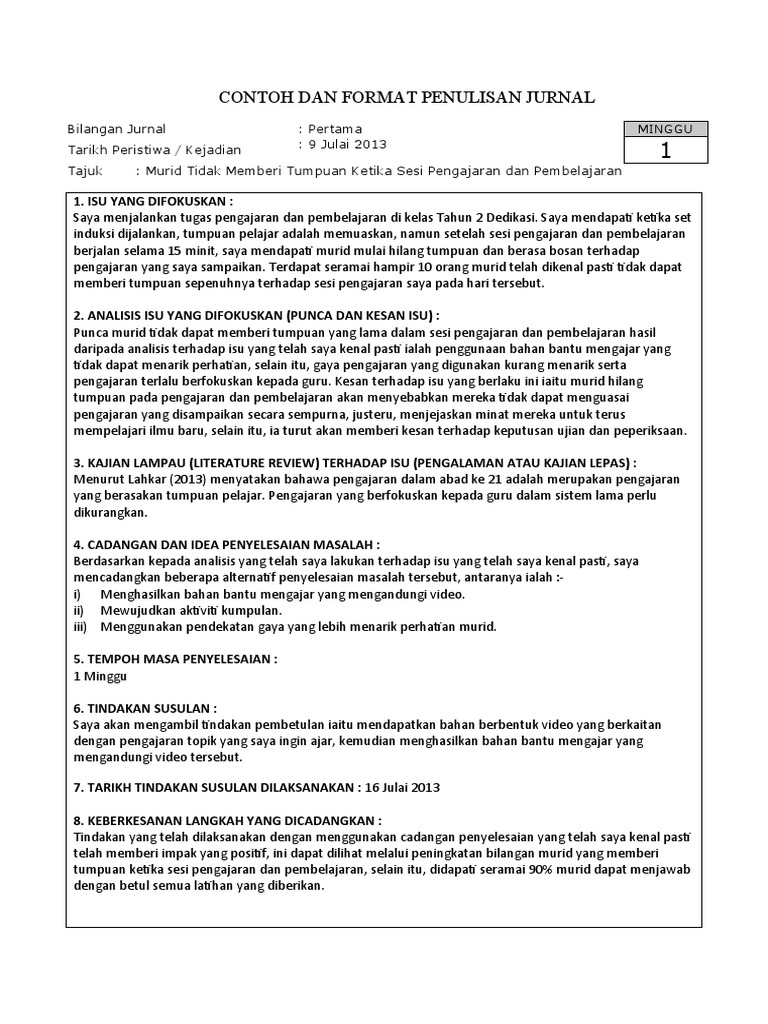 Contoh Dan Format Penulisan Jurnal | PDF