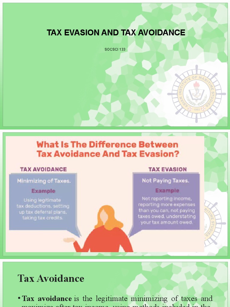 Tax Evasion and Tax Avoidance With Case Study | Download Free PDF | Tax ...