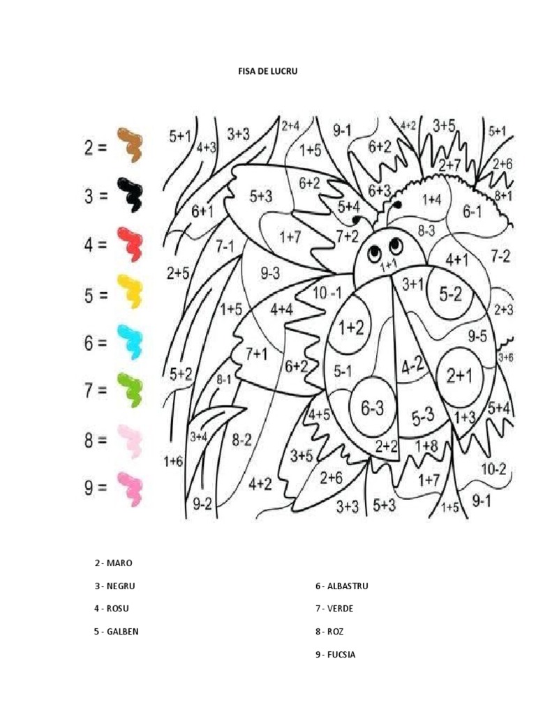 Fisa de Lucru Calcule 0-10 | PDF