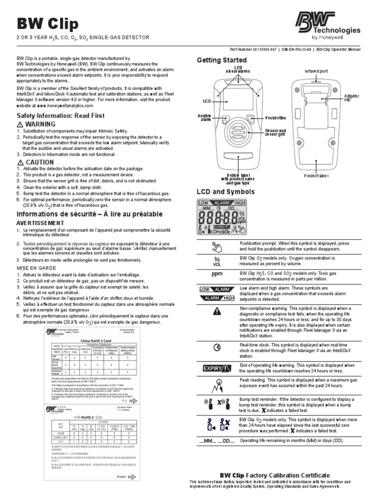 BW Clip Operators Manual | PDF | Sensor | Nature