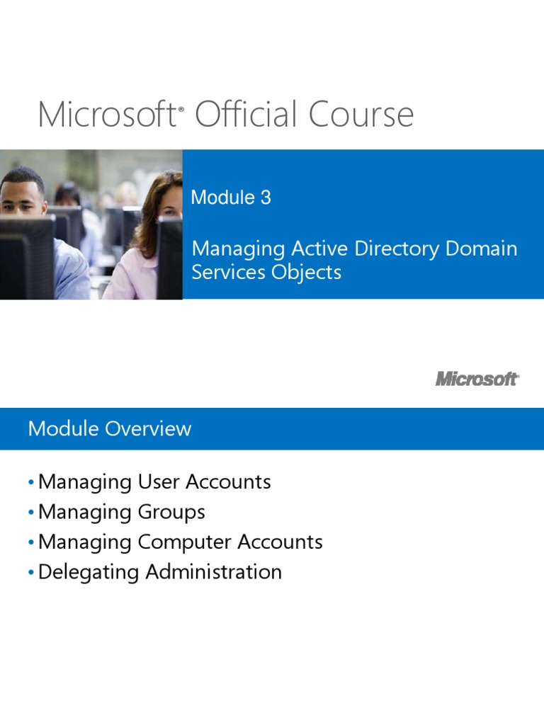 Microsoft Official Course: Managing Active Directory Domain Services ...