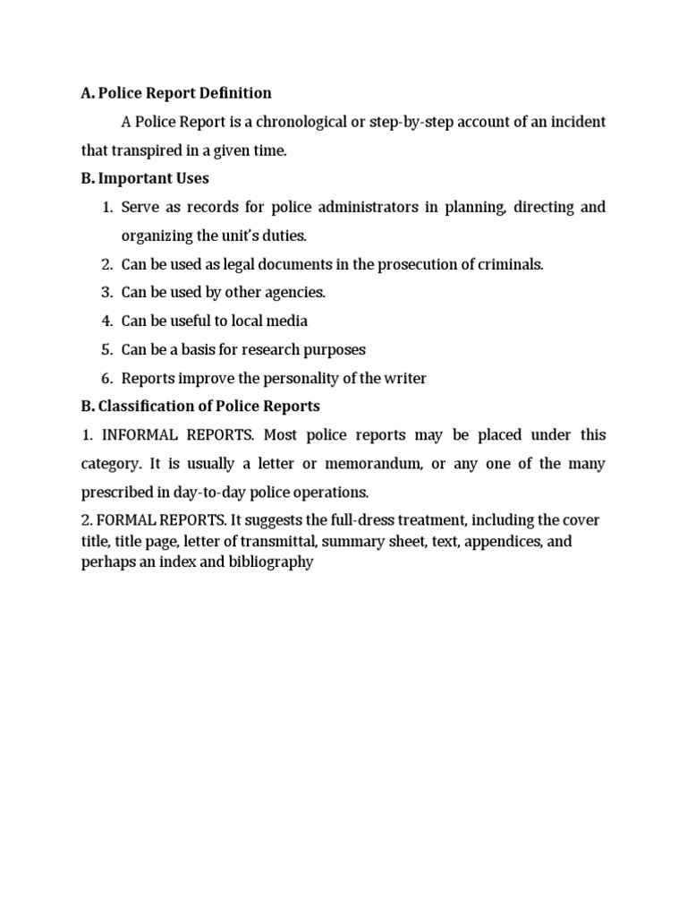 Police Report | PDF