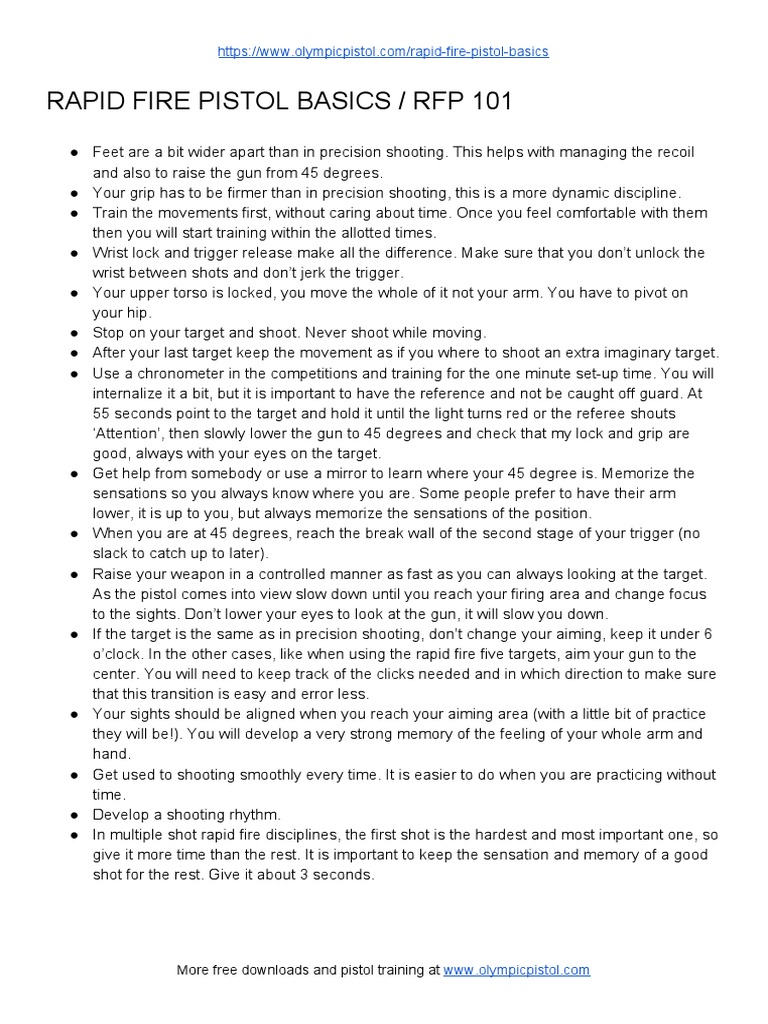 Rapid Fire Pistol Basics - RFP 101 | PDF | Projectiles | Tools