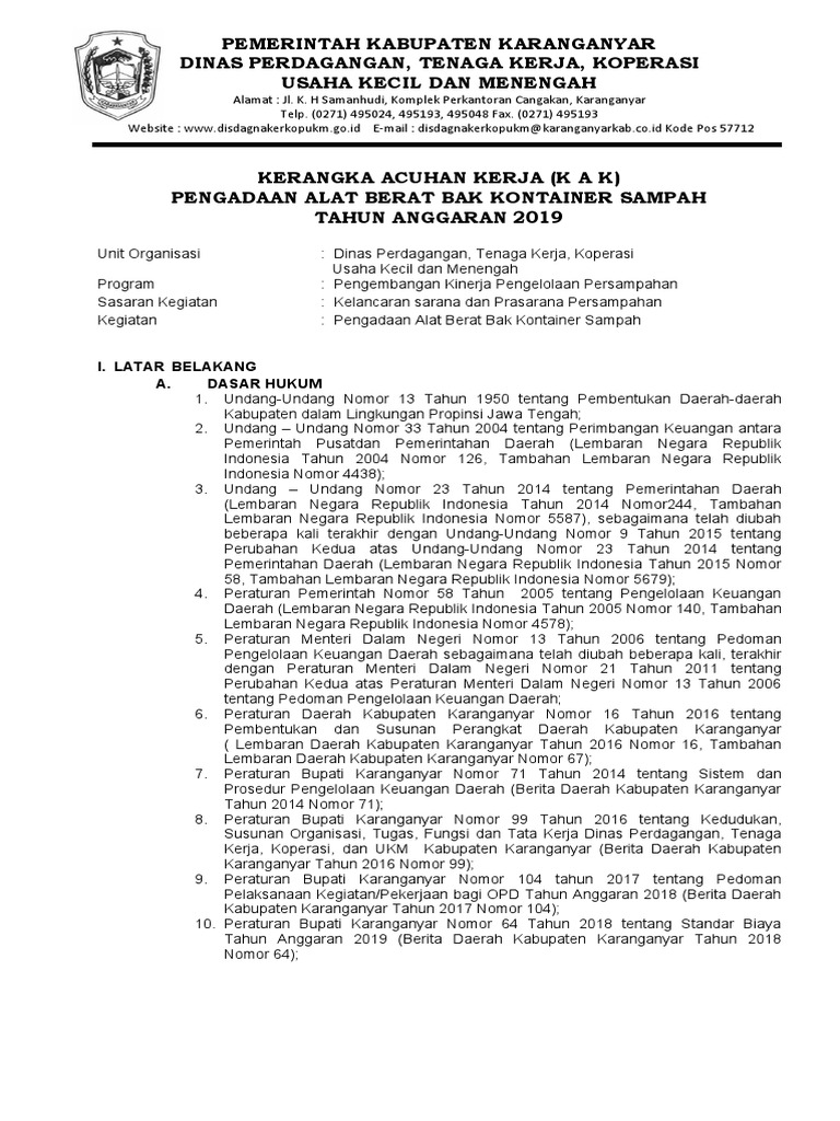 Kak Alat Berat Bak Kontainer Sampah | PDF