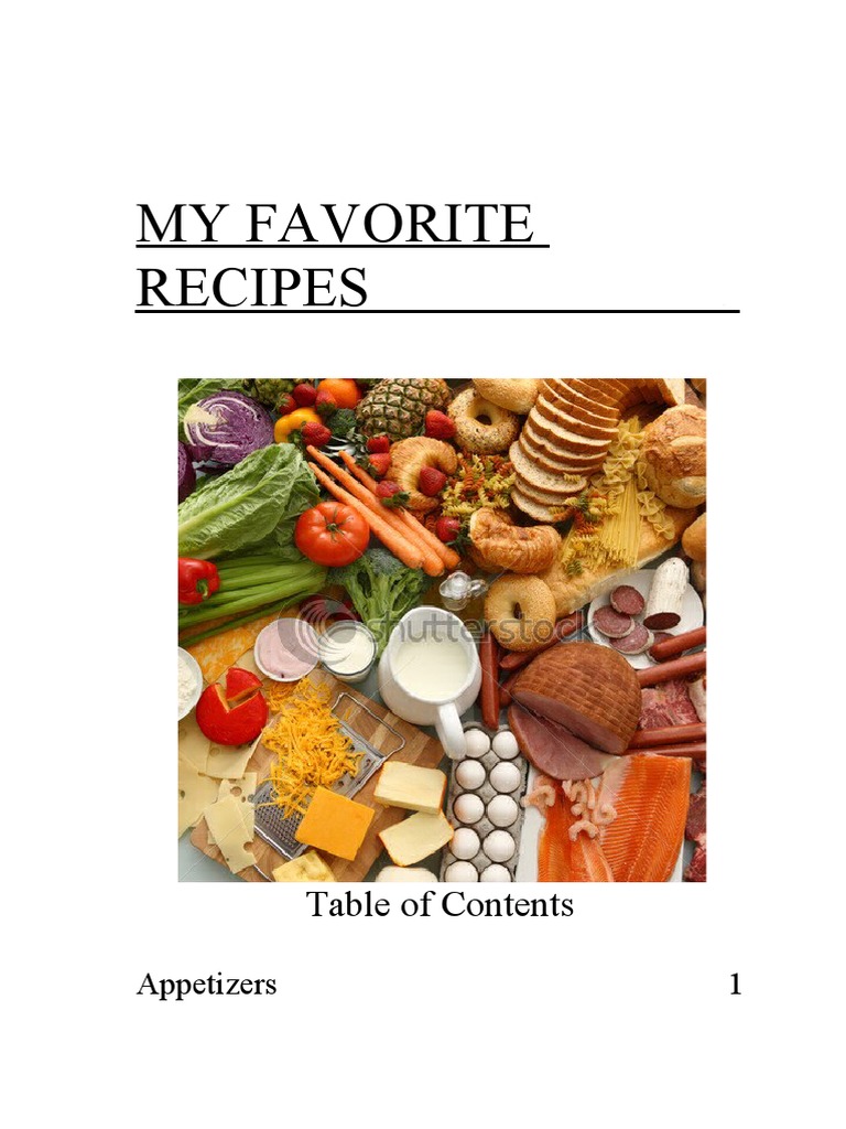 My Favorite Recipes: Appetizers 1 | PDF | Cakes | Butter