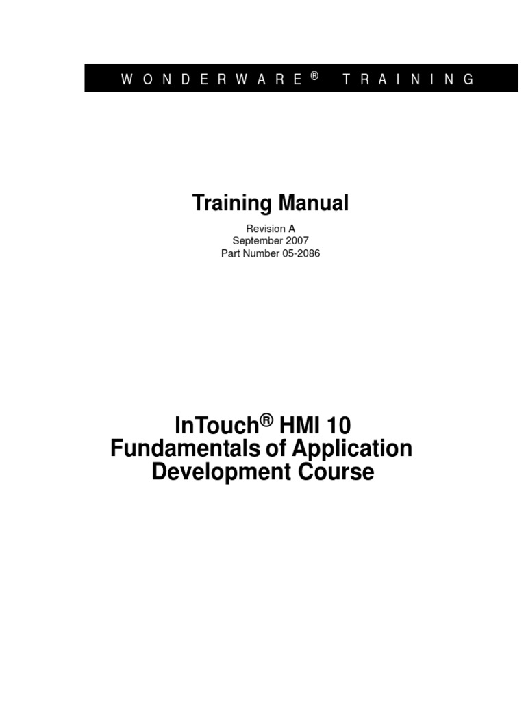 Training Manual: Intouch Hmi 10 Fundamentals of Application Development Course | PDF