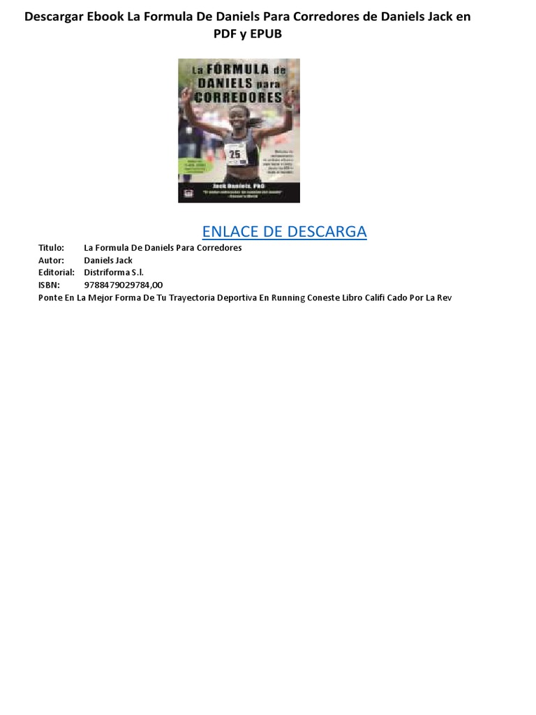 La Formula de Daniels para Corredores de Daniels Jack | PDF