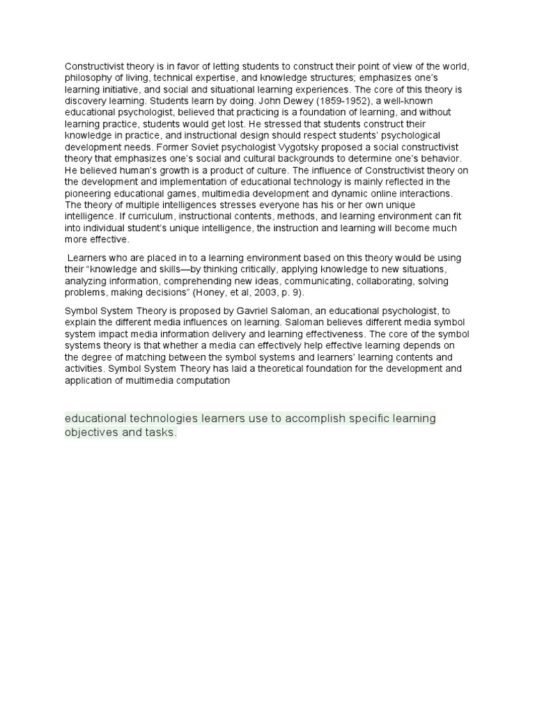 Constructivist Theory in Education Explained | PDF