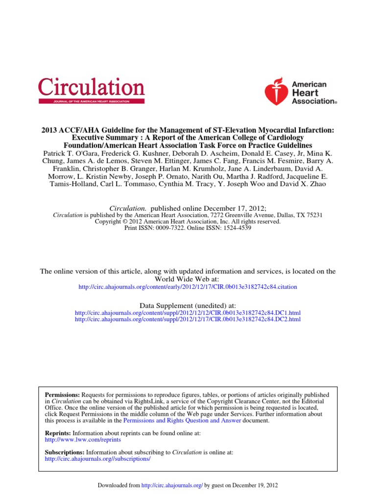 Nueva Guia AHA STEMI 2013 - 2013 ACCF-AHA Guideline For The Management ...