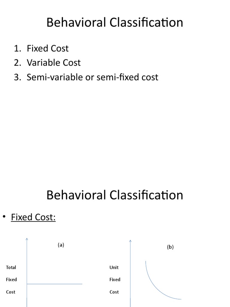 Behavioral Classification of Cost | PDF | Business | Management Accounting