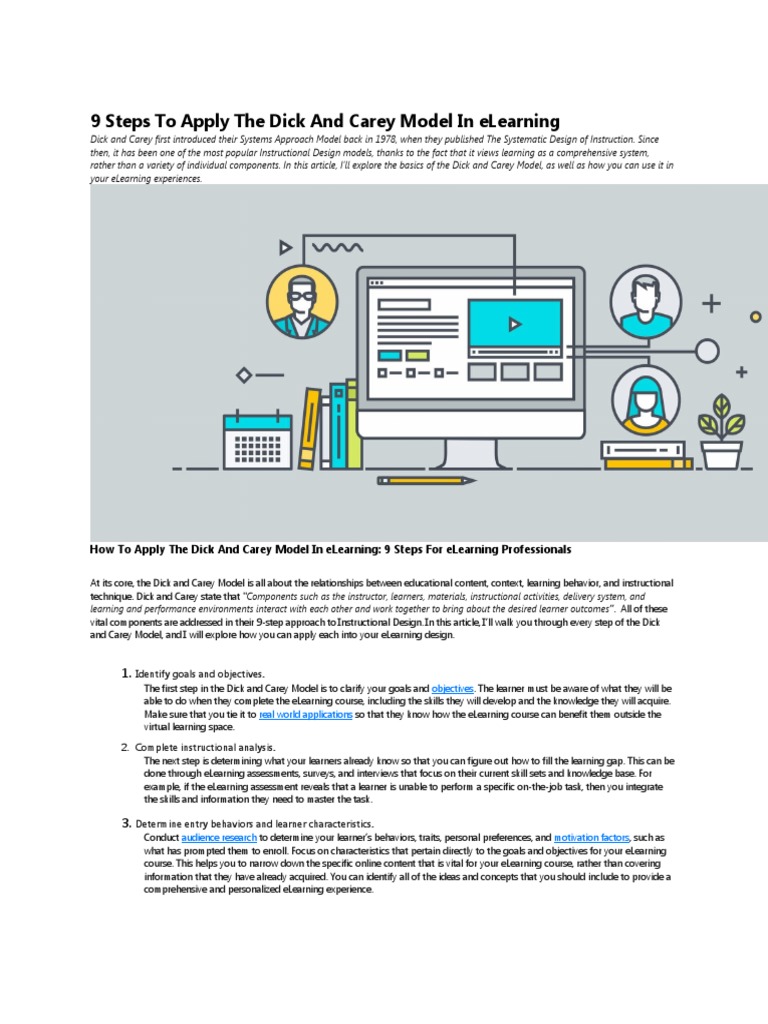 9 Steps To Apply The Dick and Carey Model in Elearning | PDF ...