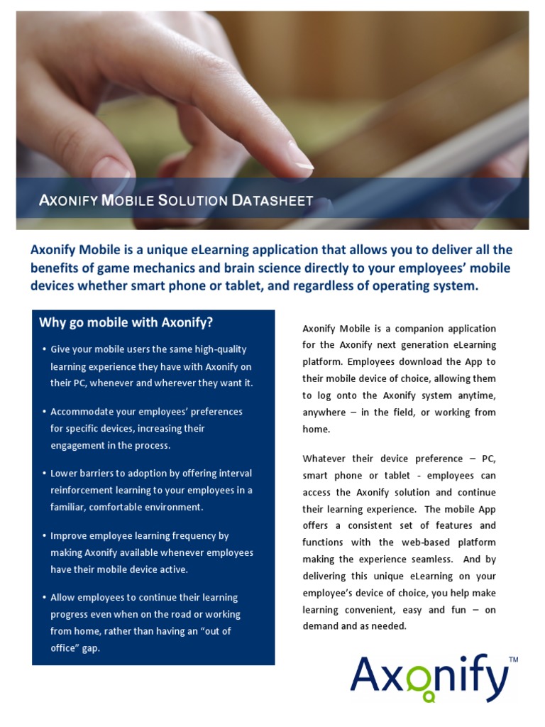 A M S D: Xonify Obile Olution Atasheet | PDF | Mobile App | Mobile Phones