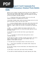 50 Quick Report Card Comments For Assessing Elementary Student Attitude ...