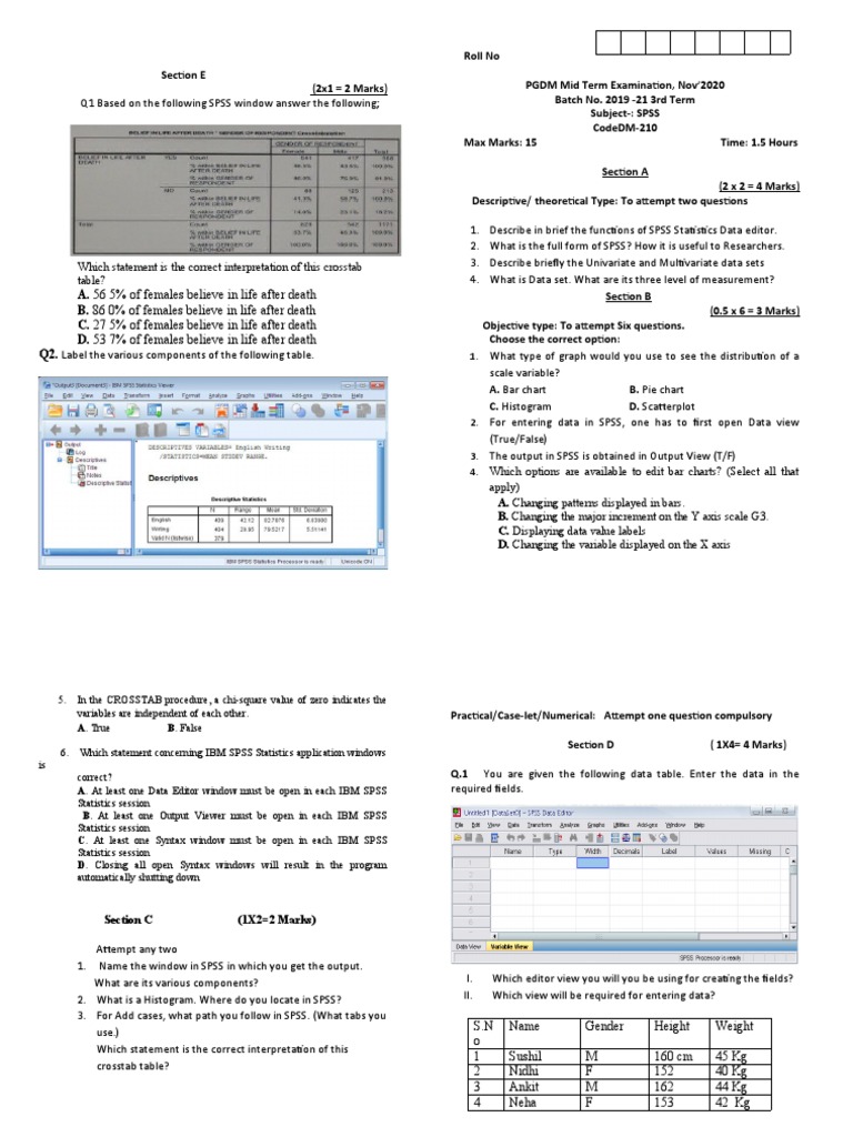 QP210 Mid Term | PDF | Spss | Statistics