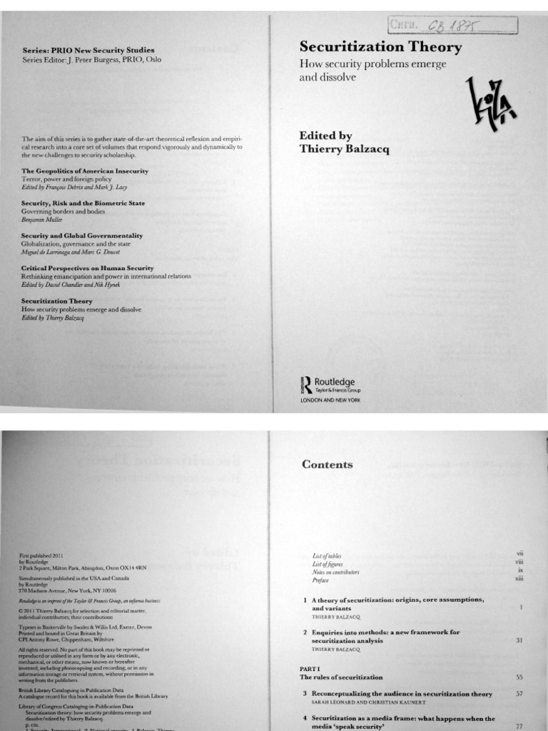 Securitization Theory by Thierry Balzacq | PDF | Human Communication | Cognition