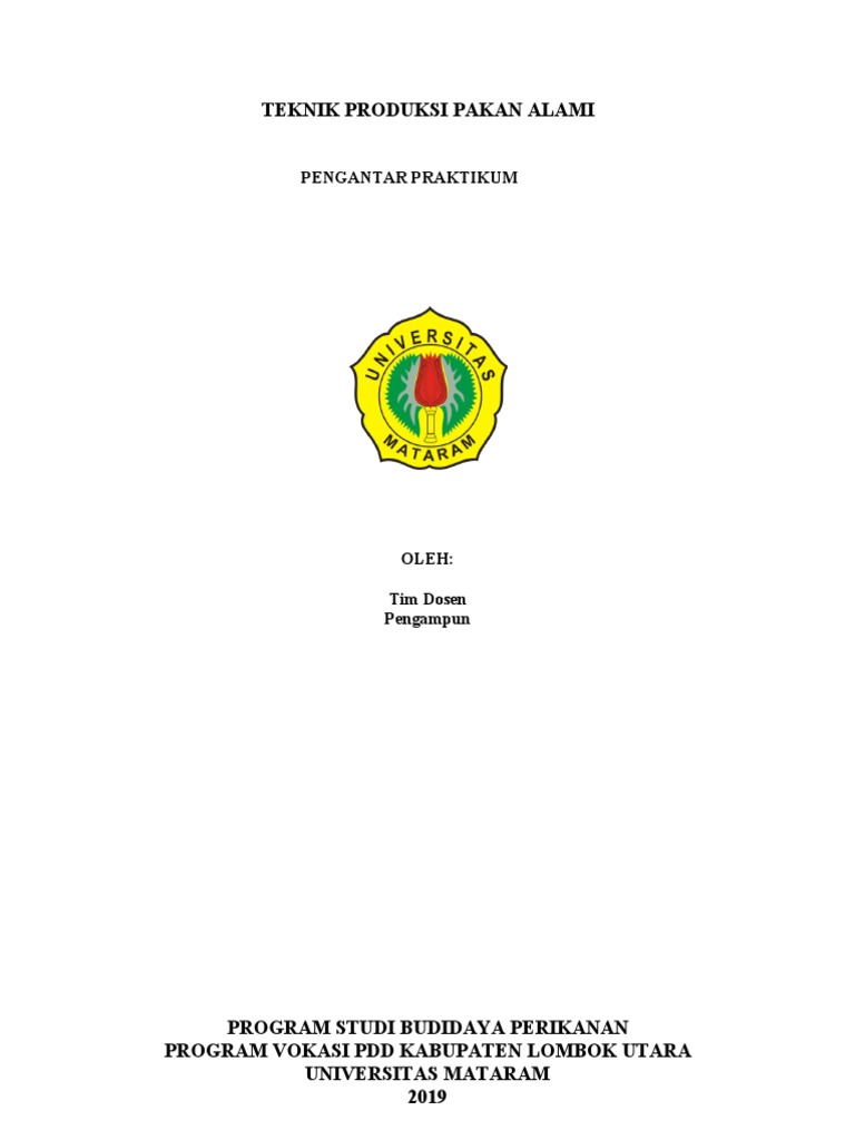 Praktikum Teknik Produksi Pakan Alami | PDF