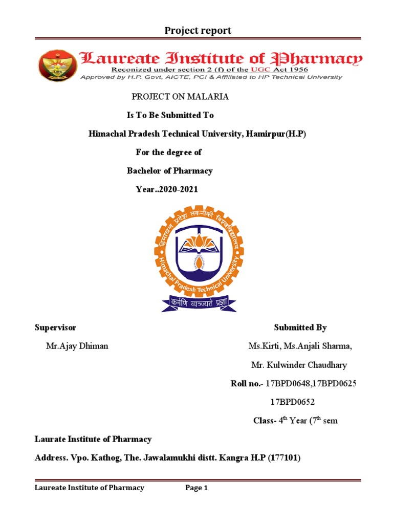 Project On Malaria 1 | PDF | Malaria | Plasmodium