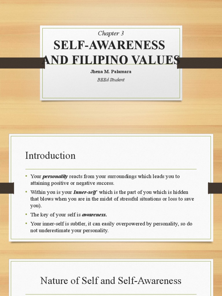 Self-Awareness and Filipino Values | PDF | Self Awareness | Self