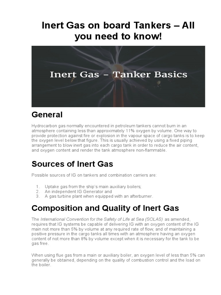 Inert Gas Systems on Tankers Explained | PDF | Oil Tanker | Leak