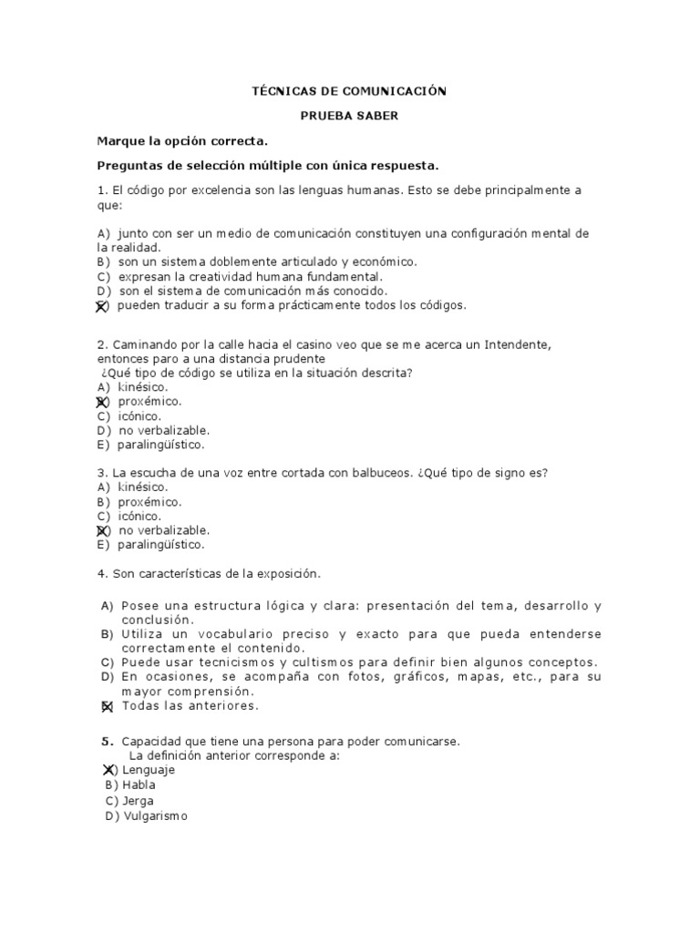 Prueba Técnicas de Comunicación T y T Resuelta | PDF