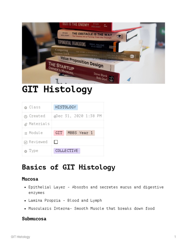 Basics of GIT Histology | Download Free PDF | Small Intestine | Stomach