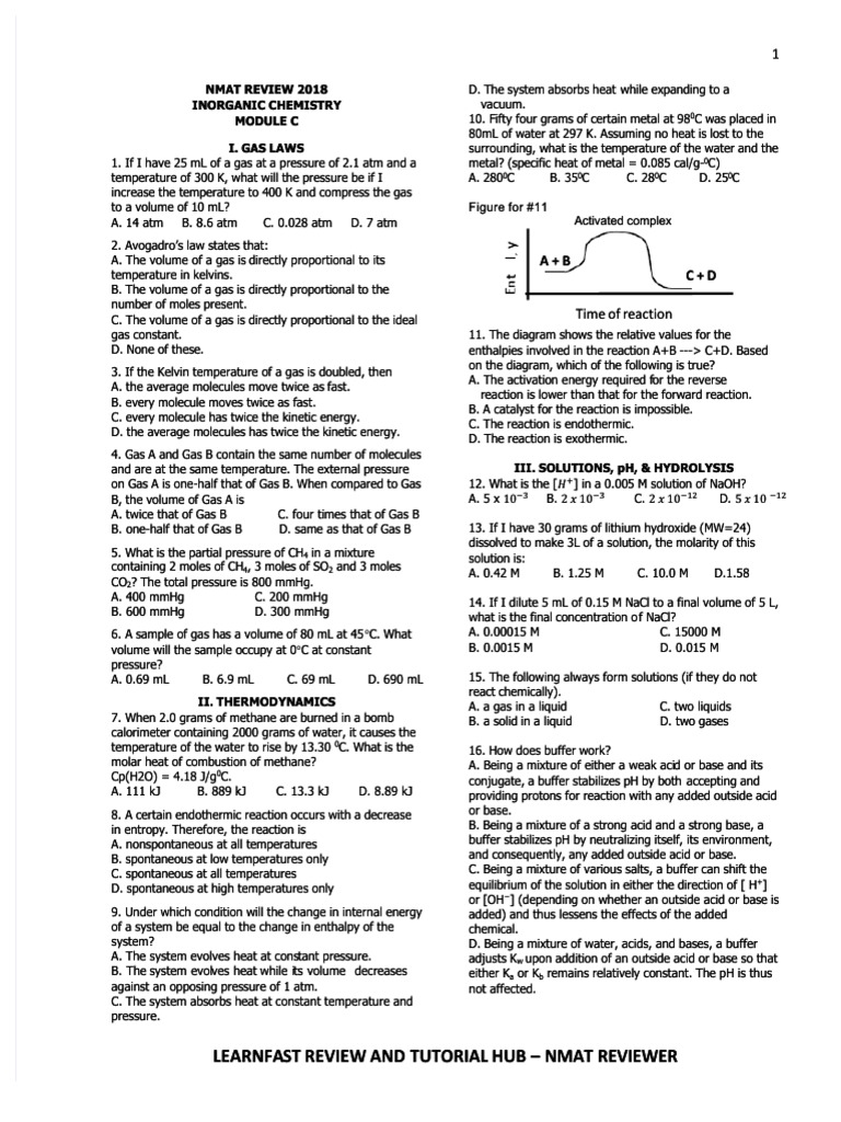 Inorg Chemistry Mar 2018 Module C PDF | PDF | Buffer Solution | Ion