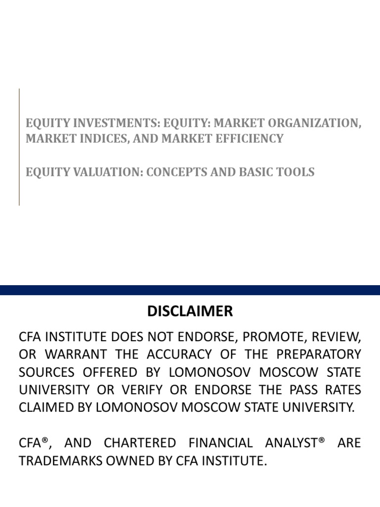 Equity - Reading 49 | PDF | Stock Valuation | Valuation (Finance)