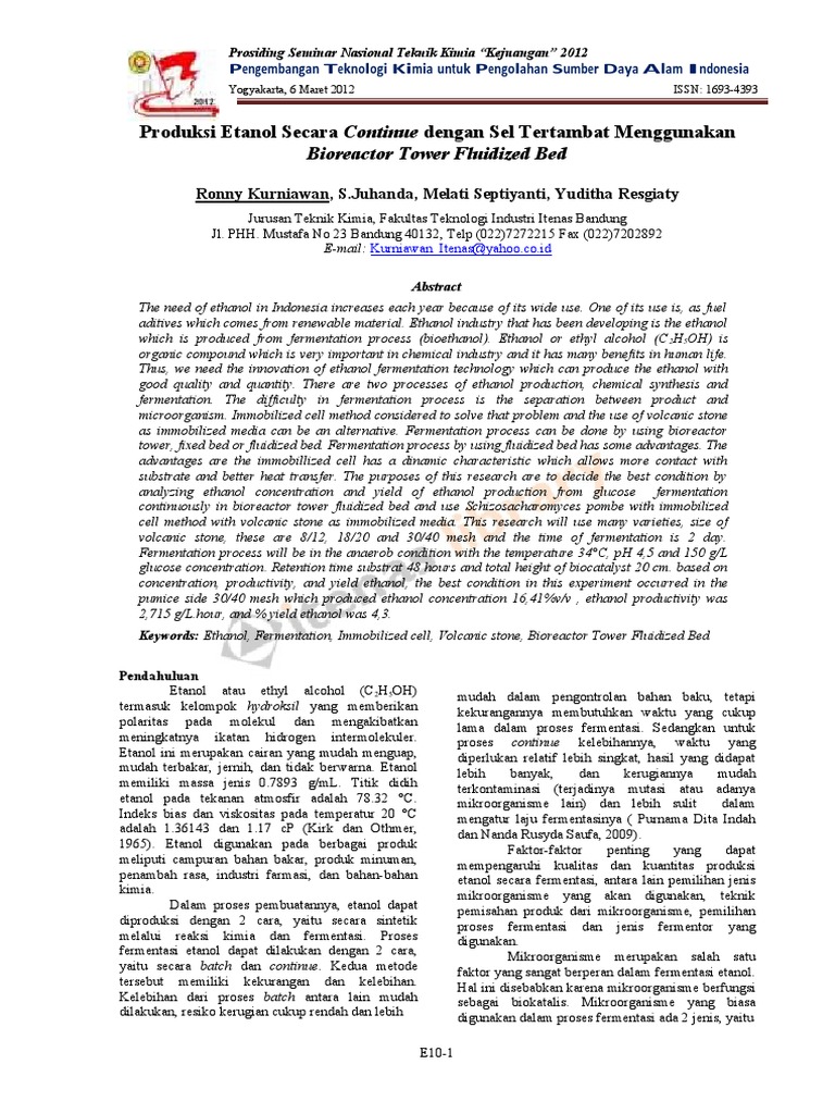 Jurnal Bioreaktor Mikrobiologi | PDF | Ethanol | Chemical Engineering